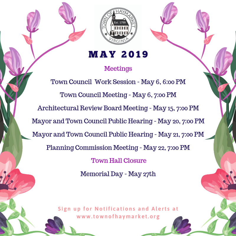 May Town of Haymarket Meetings | Town of Haymarket Virginia